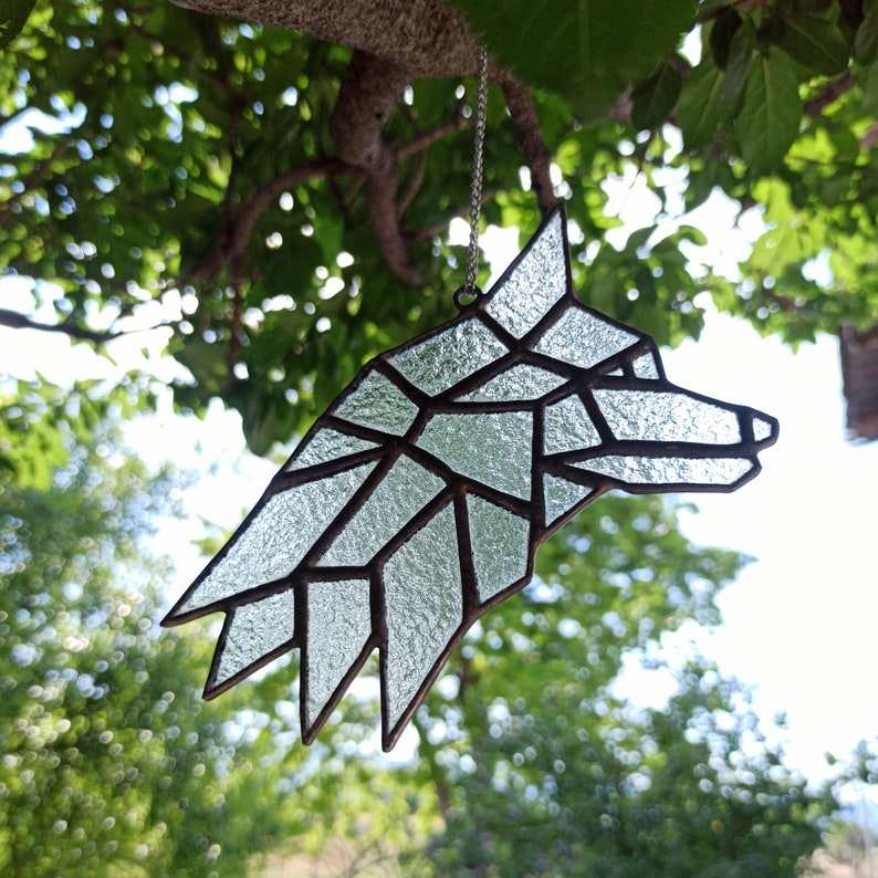 Stained Glass Wolf Pattern, Stained Glass Geometric Animal Patterns ...