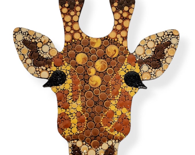 Giraffe Dot Art Wall Decor Giraffe Gift Zoo Animal Theme Giraffe ...