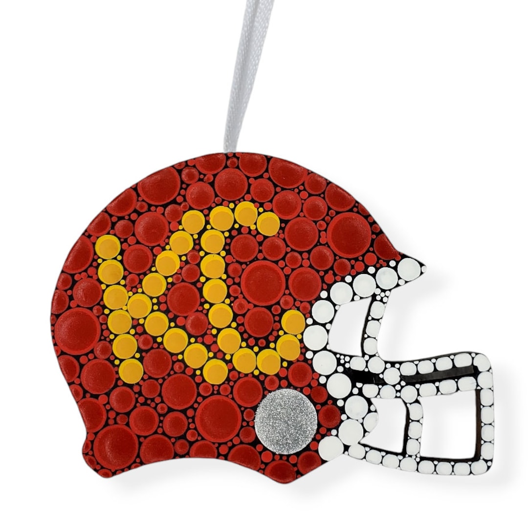 Kansas City Chiefs Christmas Ornament KC Chiefs Helmet Dot Art ...