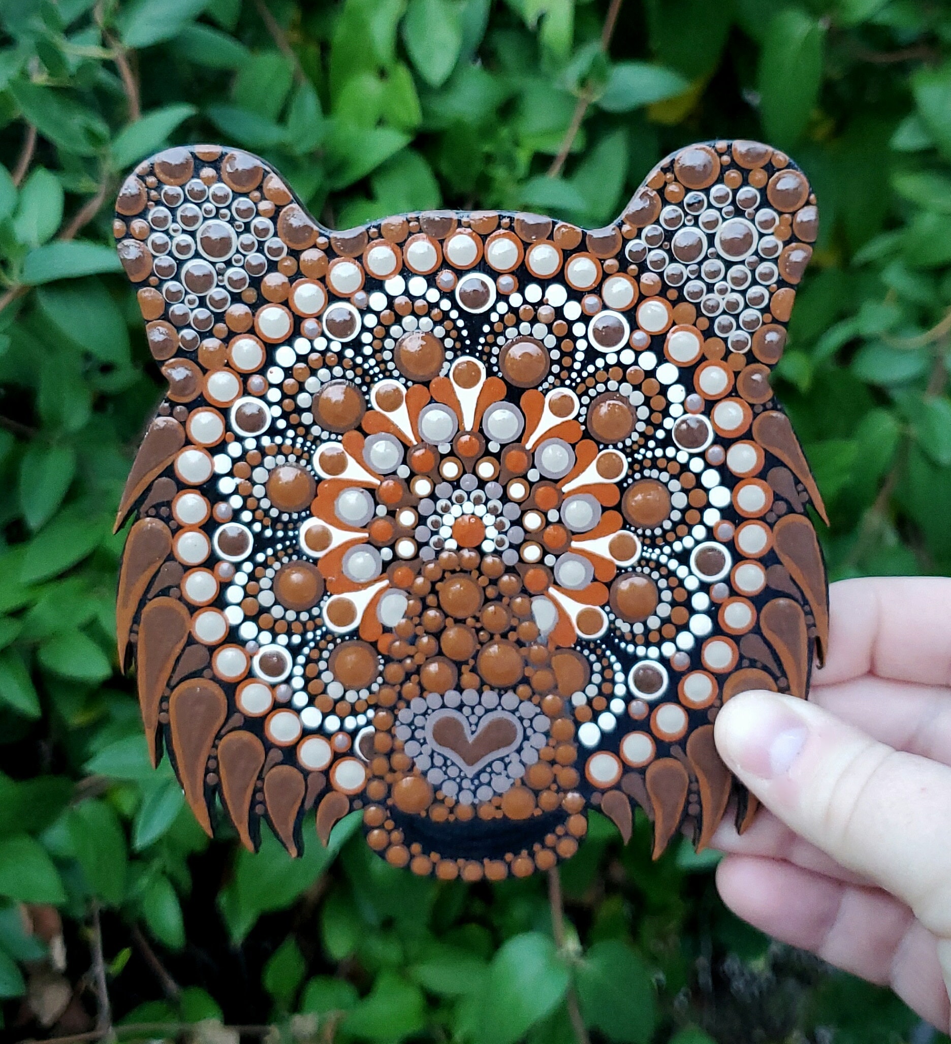 Grizzly Bear Dot Art Mandala Wall Decor Bear Christmas - Etsy