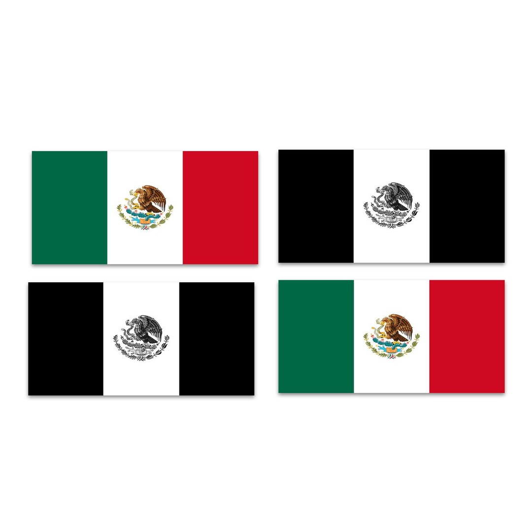Mexico Flag Decals Mexican Reflective Stickers 4 Pack - Etsy