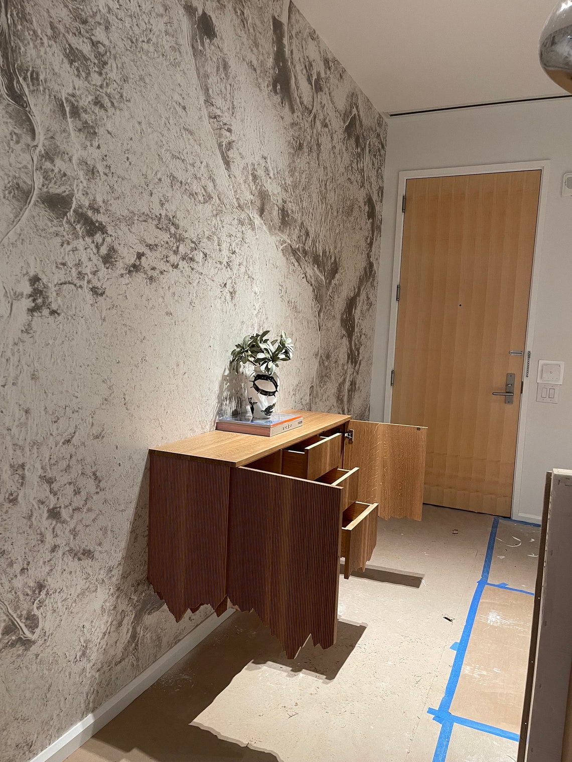 Slatted Floating Console for Modern Living Rooms and Entryways - Etsy