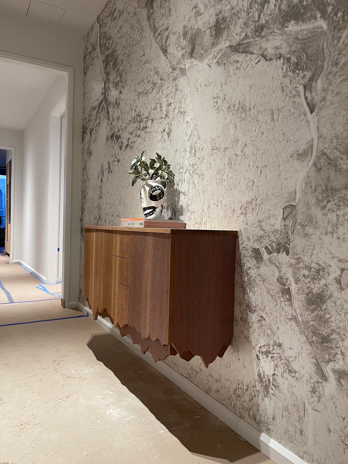 Slatted Floating Console for Modern Living Rooms and Entryways - Etsy