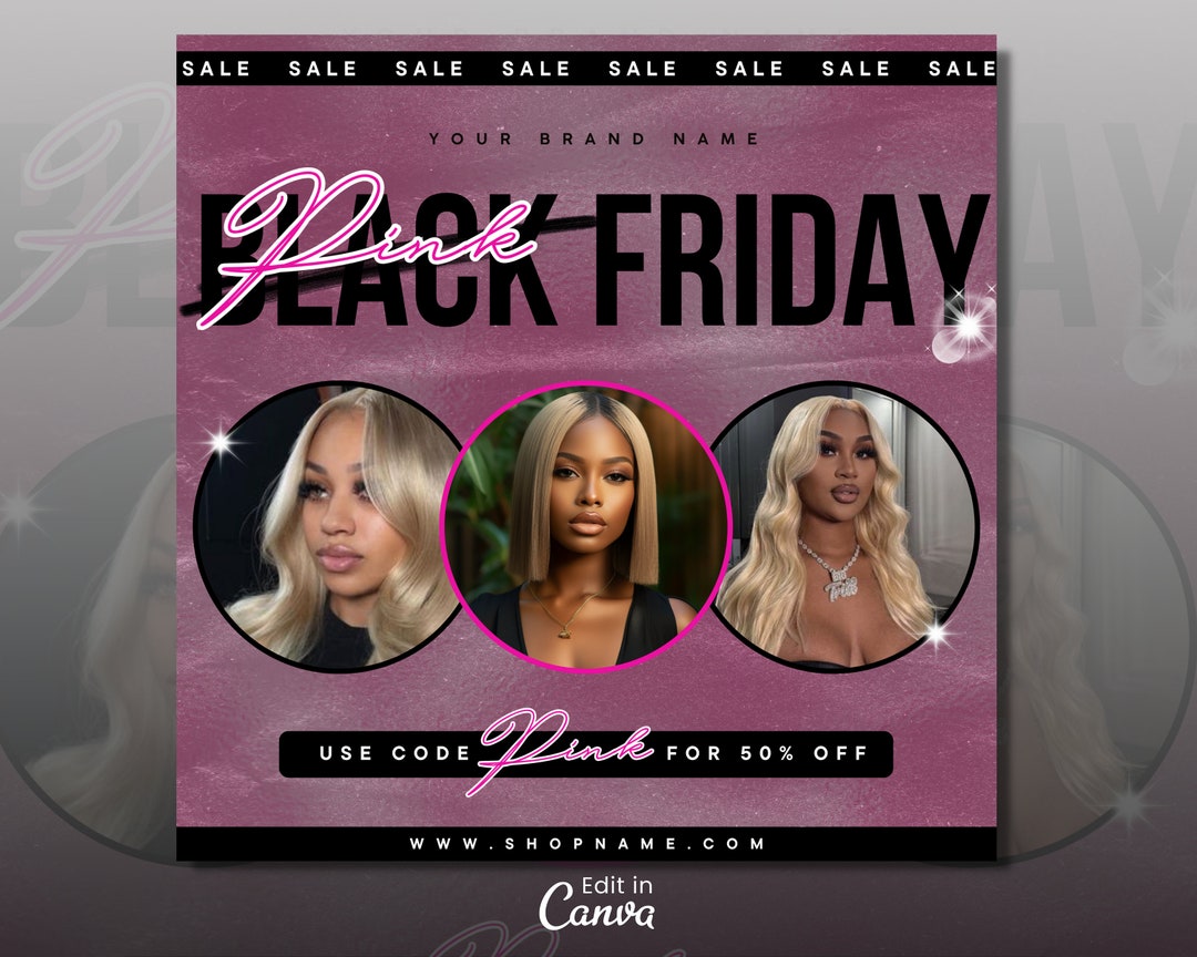 Pink Friday Flyer, Pink Friday Template, Black Friday Specials, Flash ...