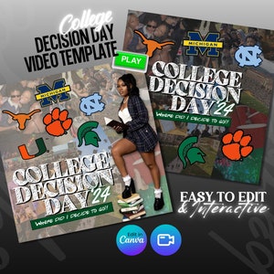 Animated College Decision Day Flyer, Graduation, Senior 2024, Social ...