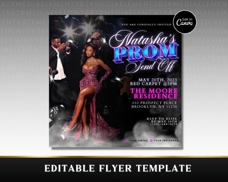 DIY Editable Prom Send off Flyer, Prom Invitation Flyer, Prom Flyer ...