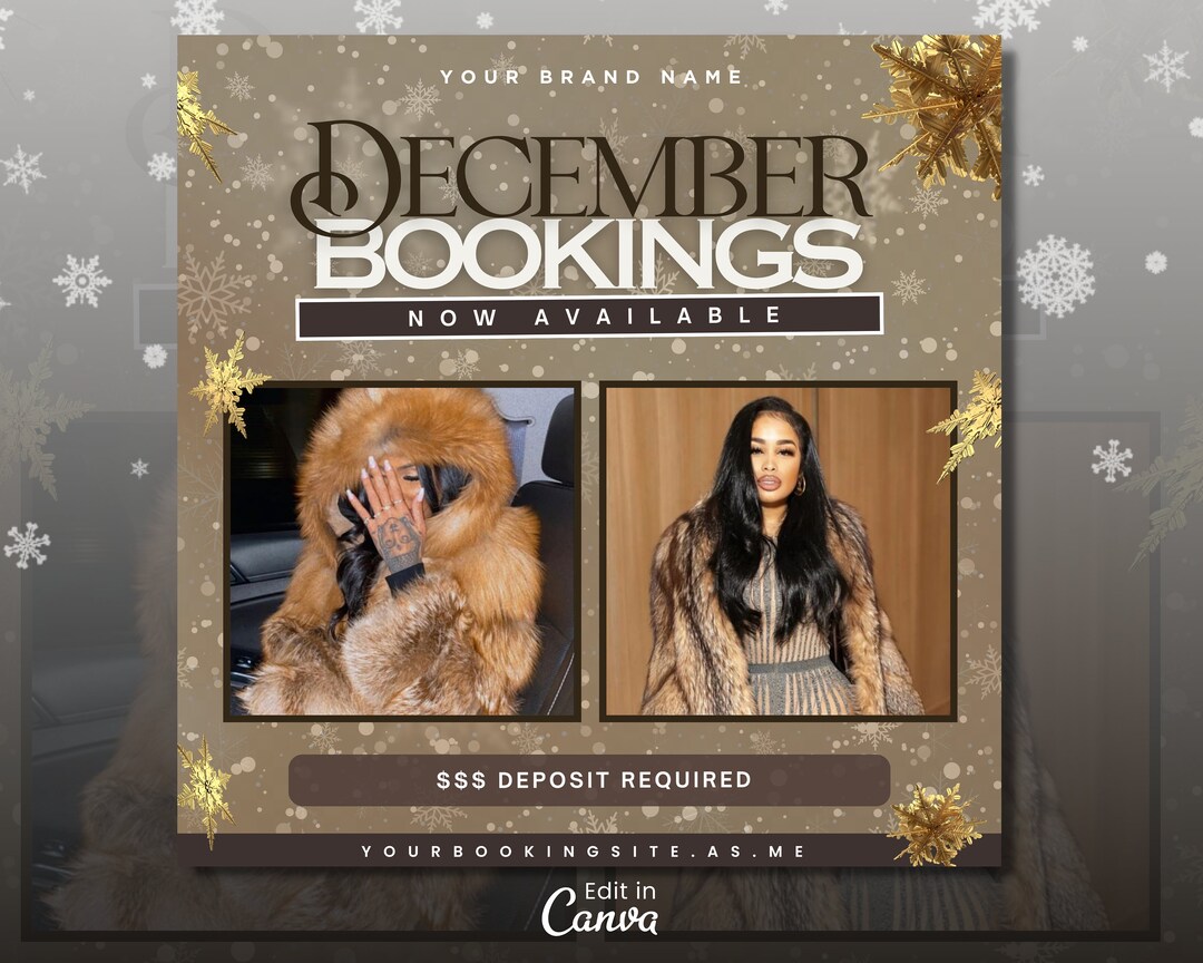 December Booking Flyer, December Books Open, Now Booking December ...