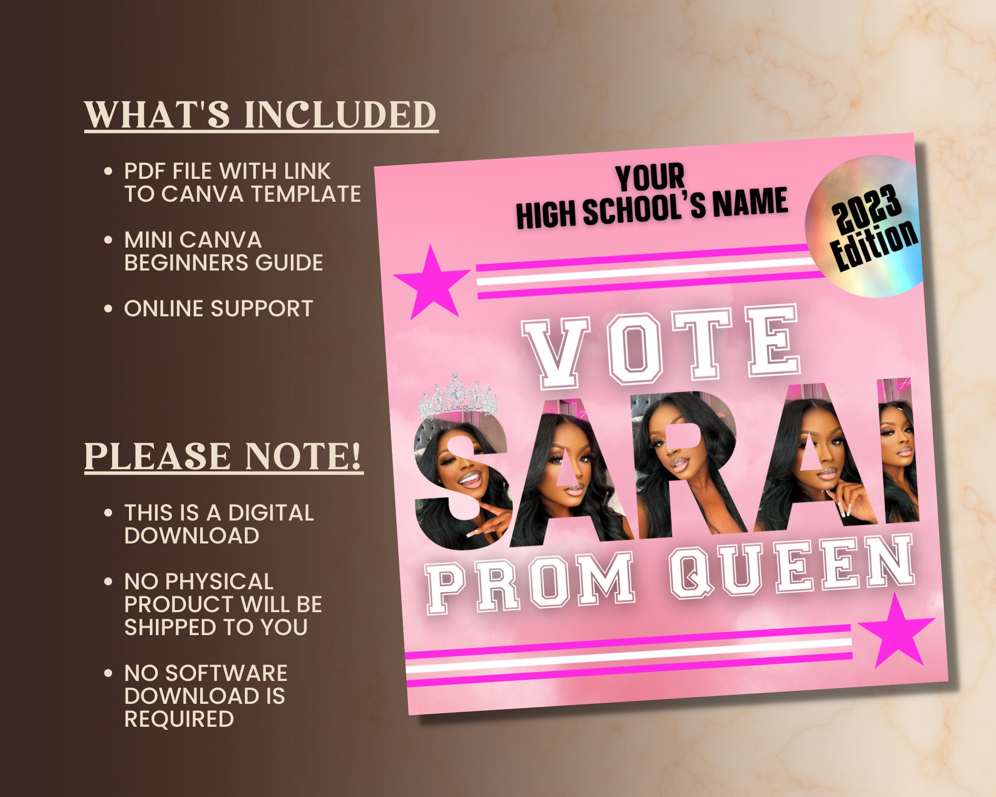 Vote Prom Queen Flyer Prom Flyer Vote Prom Campaign Flyer - Etsy
