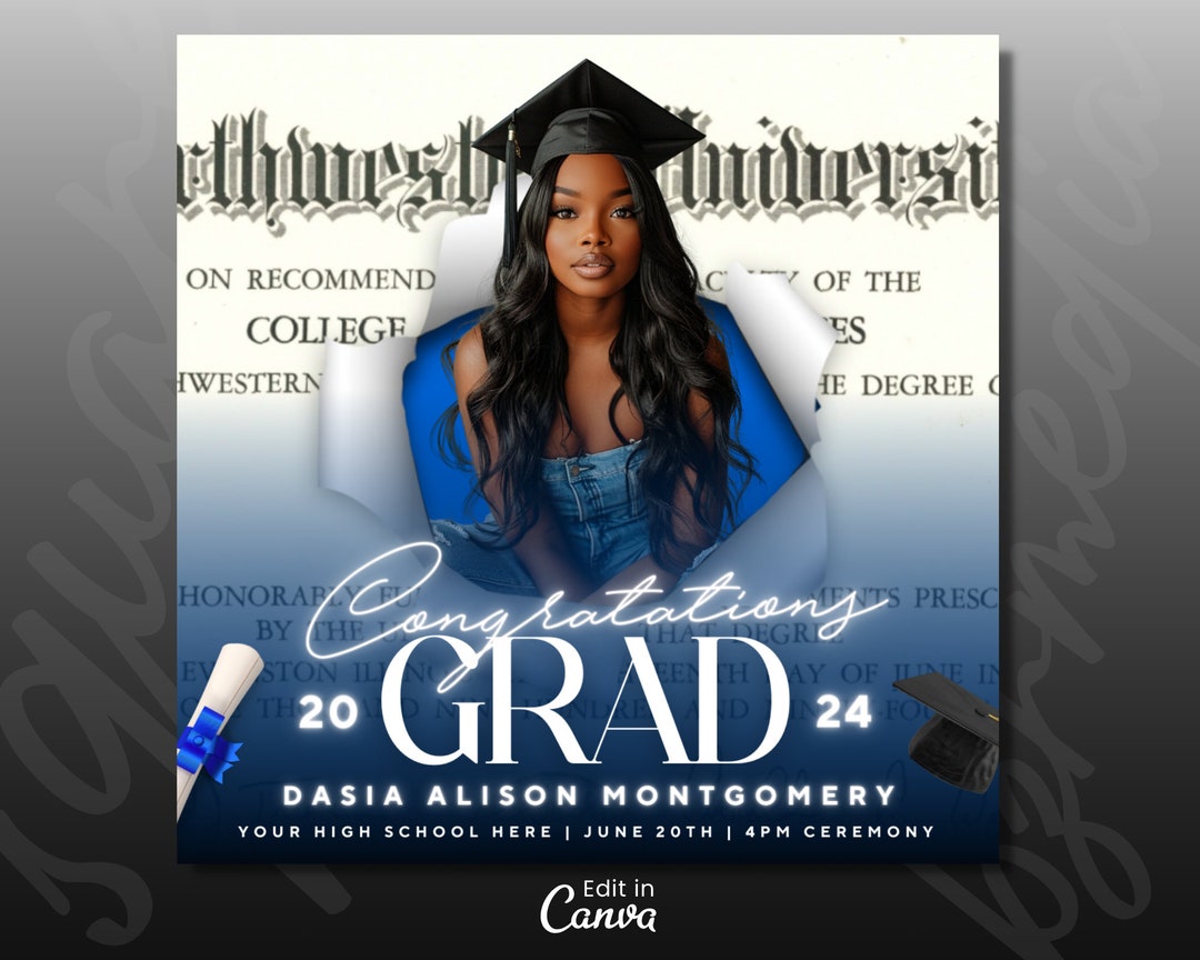 Graduate Flyer, Graduation Party, Graduation Invitation, College Decision Flyer, Class of 2025 ...