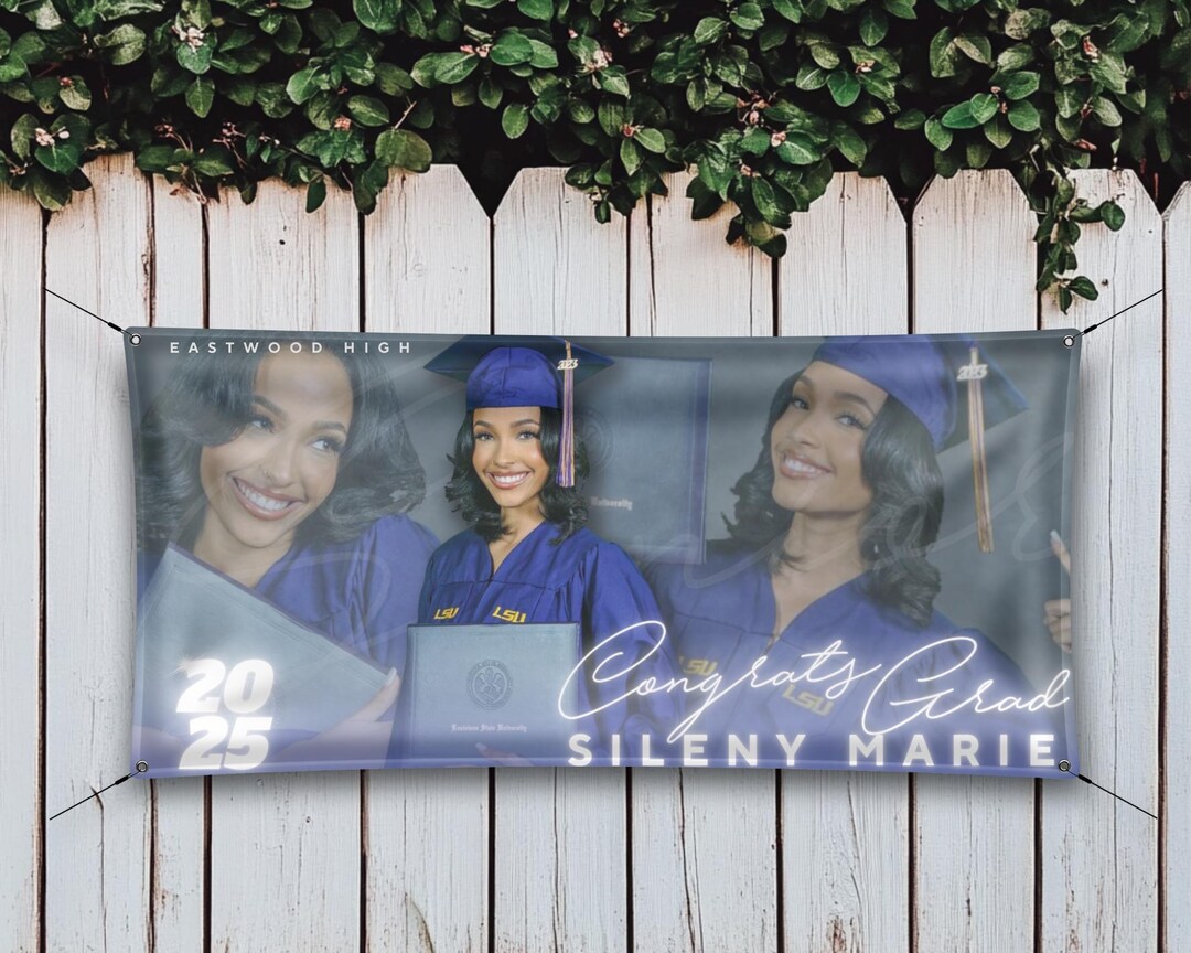 Graduation Vinyl Banner Design, Personalized Grad Flag, 2025 Grad Fence ...