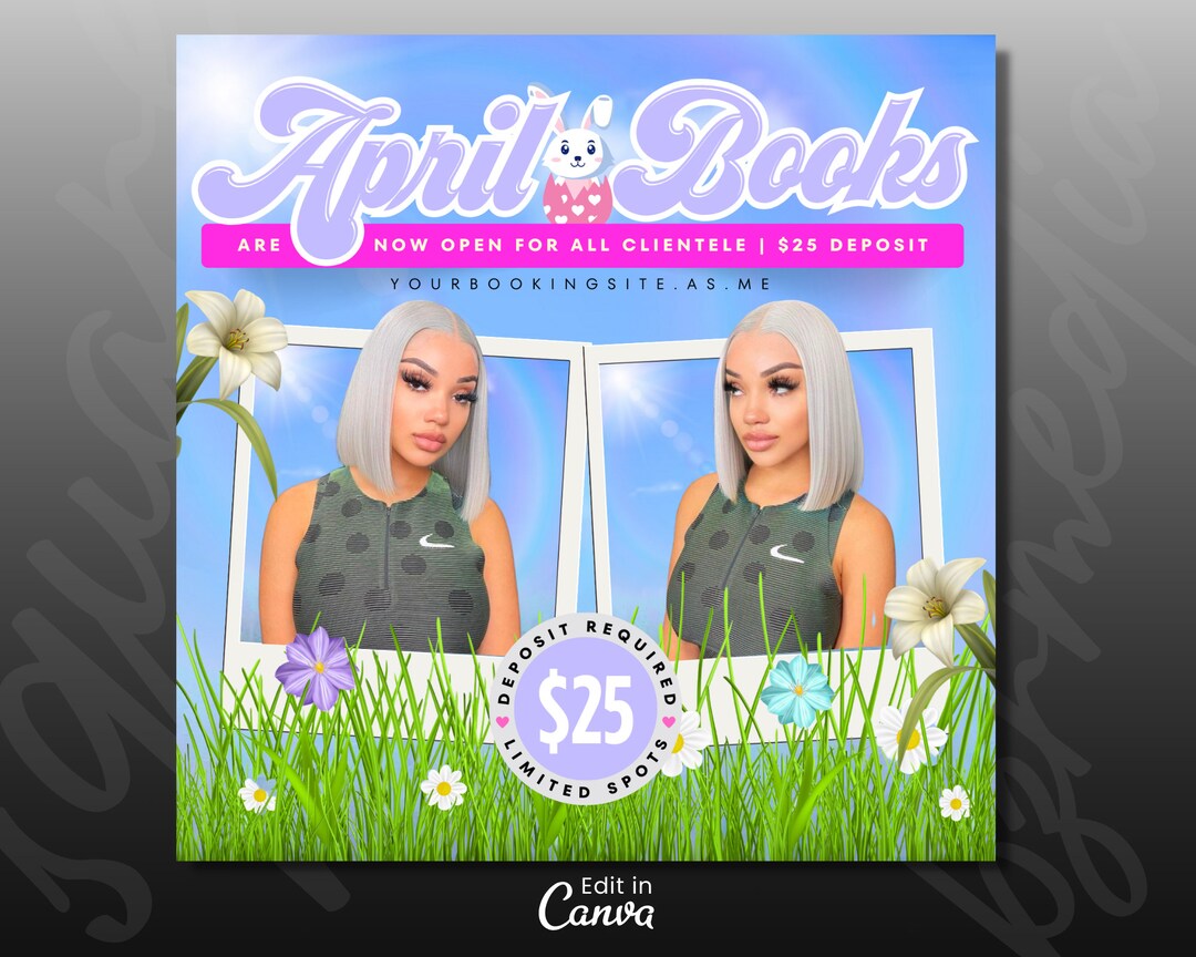 April Booking Flyer, Spring Appointments Available Flyer, April Books ...