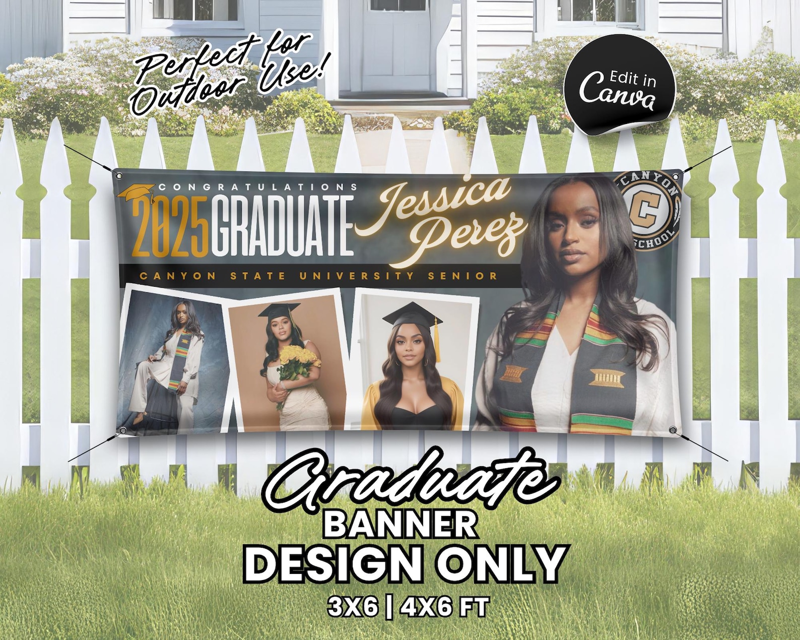 Graduation Vinyl Banner Design, Personalized Grad Flag, 2025 Grad Fence ...