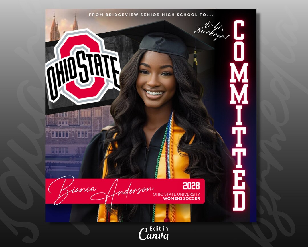 College Decision Day Flyer, Graduation, Senior 2024, Social Media ...
