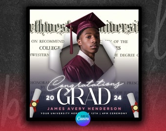 Graduation Flyer, Graduation Party, Graduation Invitation, Congrats to ...