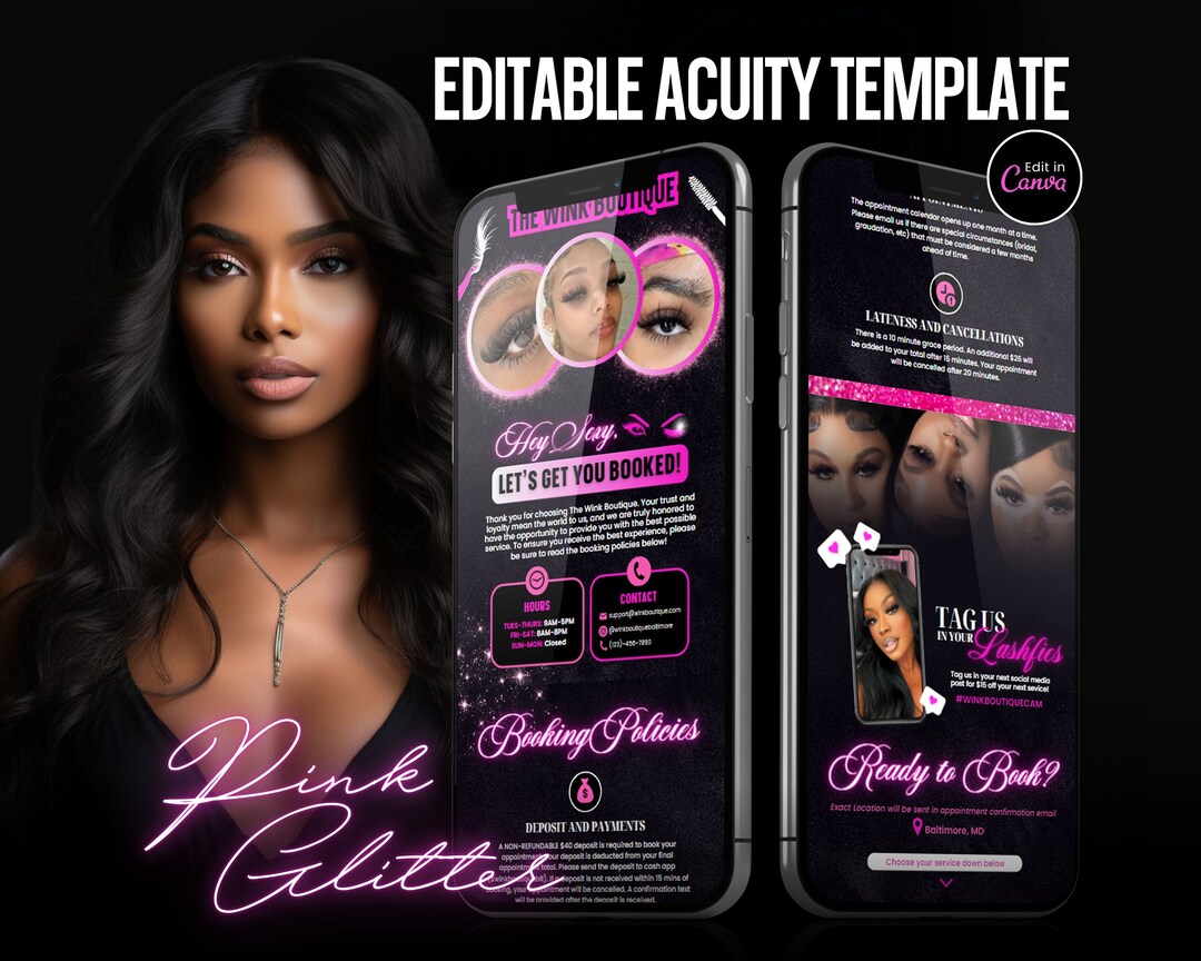 DIY Acuity Booking Site Template, Lash Acuity Scheduling Template ...