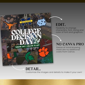 Animated College Decision Day Flyer, Graduation, Senior 2024, Social ...
