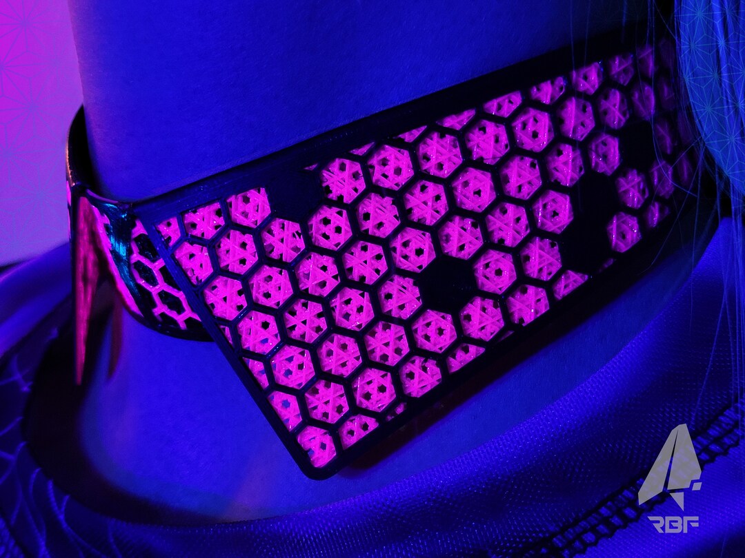 Hexin Collar UV Pink - Rubber Ravewear (choker, Necklace, Artwear ...