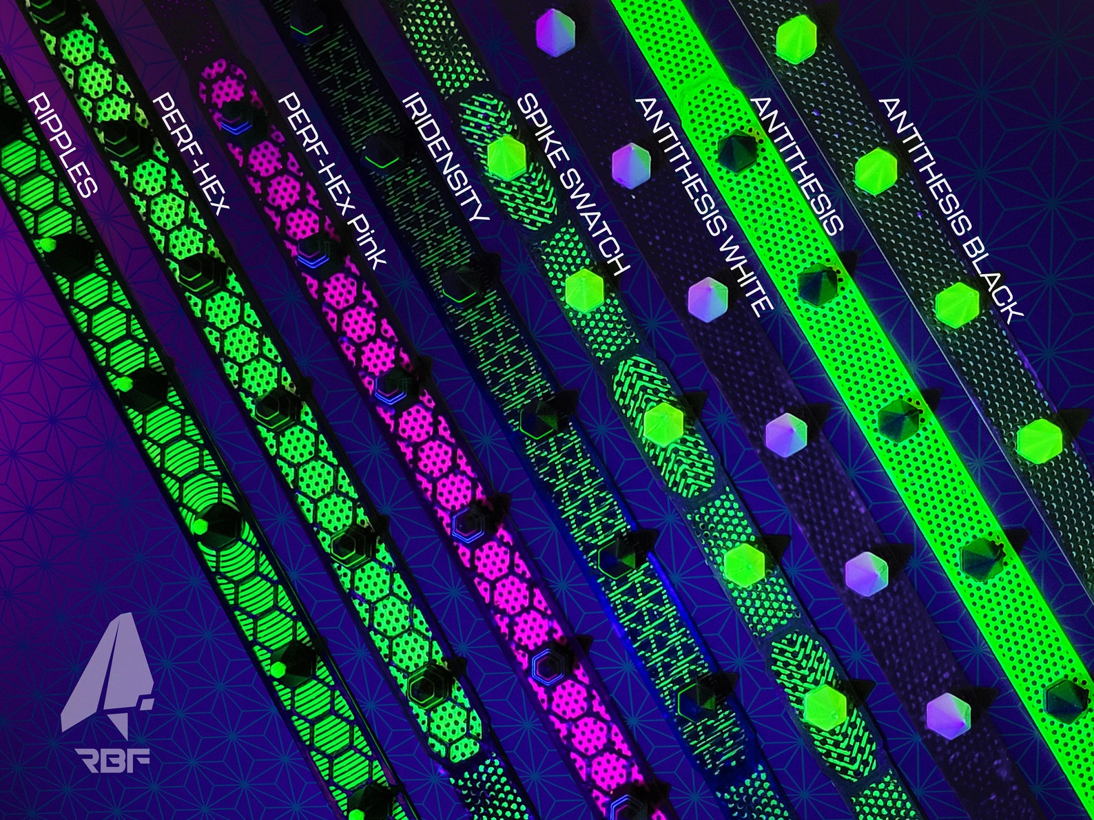 Antithesis Rubber Spike Choker (UV Reactive, Necklace, Artwear, Rave ...