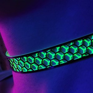 Parallax UV Choker - Rubber Ravewear (necklace, Artwear, Reactive, Rave ...