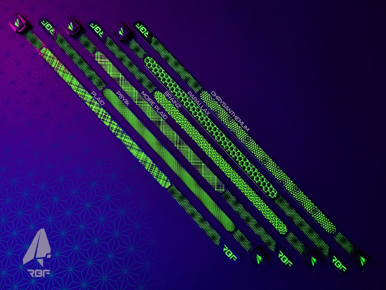 Parallax UV Choker - Rubber Ravewear (necklace, Artwear, Reactive, Rave ...