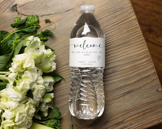 Water Bottle Labels Welcome Wedding Labels, Welcome to the Wedding ...