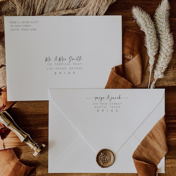 Wedding Envelope Stickers Template - Etsy