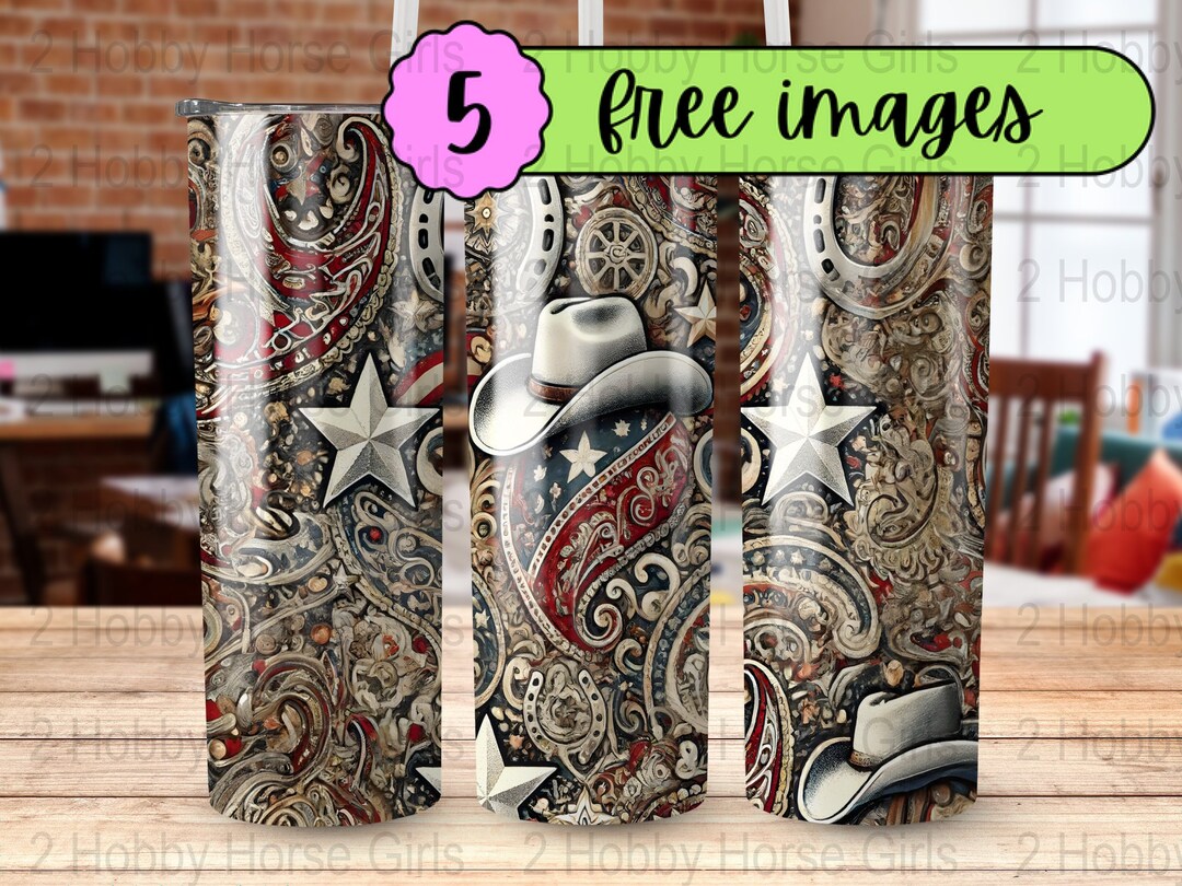 Western Cowboy Paisley Seamless Digital File, Country Bandana Tumbler ...