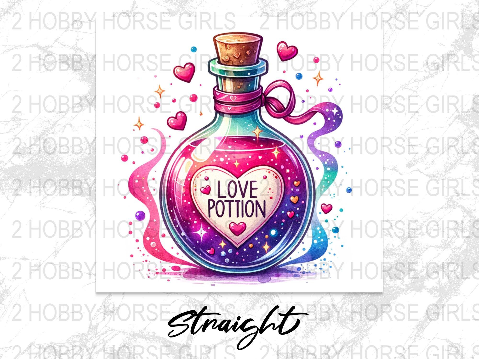 Digital Love Potion Tumbler Design, Magical Hearts and Stars, Romantic ...