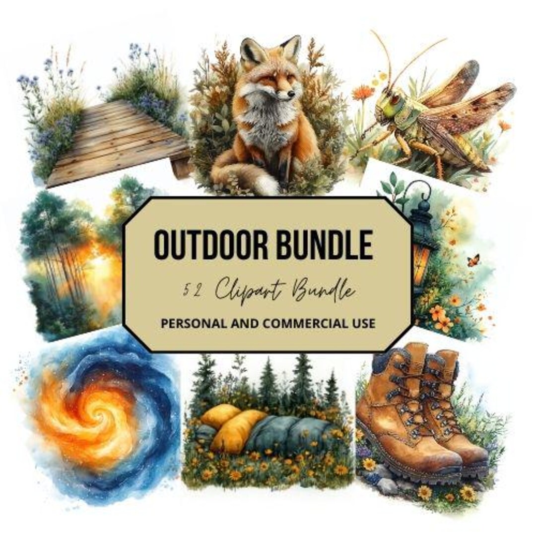 Nature Clipart Bundle: 52 PNG Files, Outdoor Designs (digital Download ...