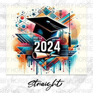 2024 Graduation Tumbler, Colorful Abstract Art, Class of 2024 ...