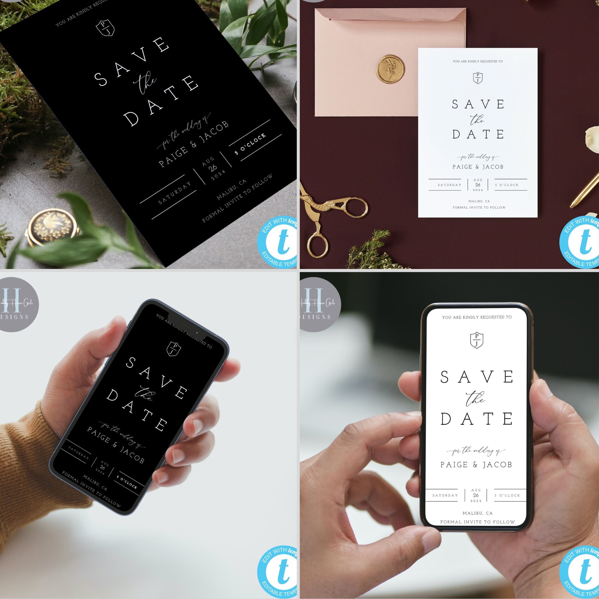 Save the Date Instant Download Printable Diy Minimal - Etsy