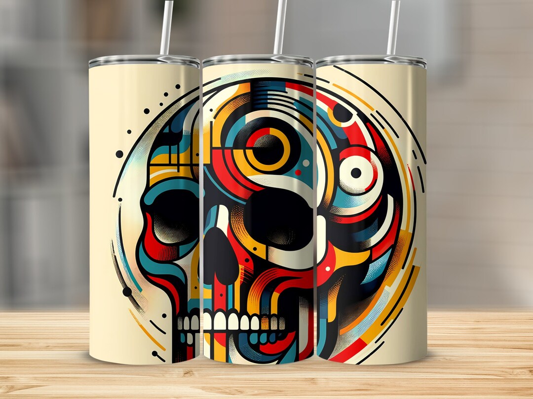 Colorful Abstract Skull Art, Digital Print, Modern Home Decor, Instant ...