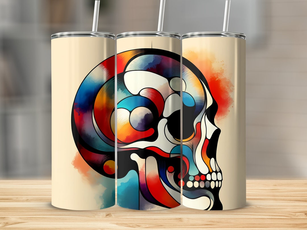 Colorful Abstract Skull Art, Digital Print, Modern Wall Decor, Instant ...
