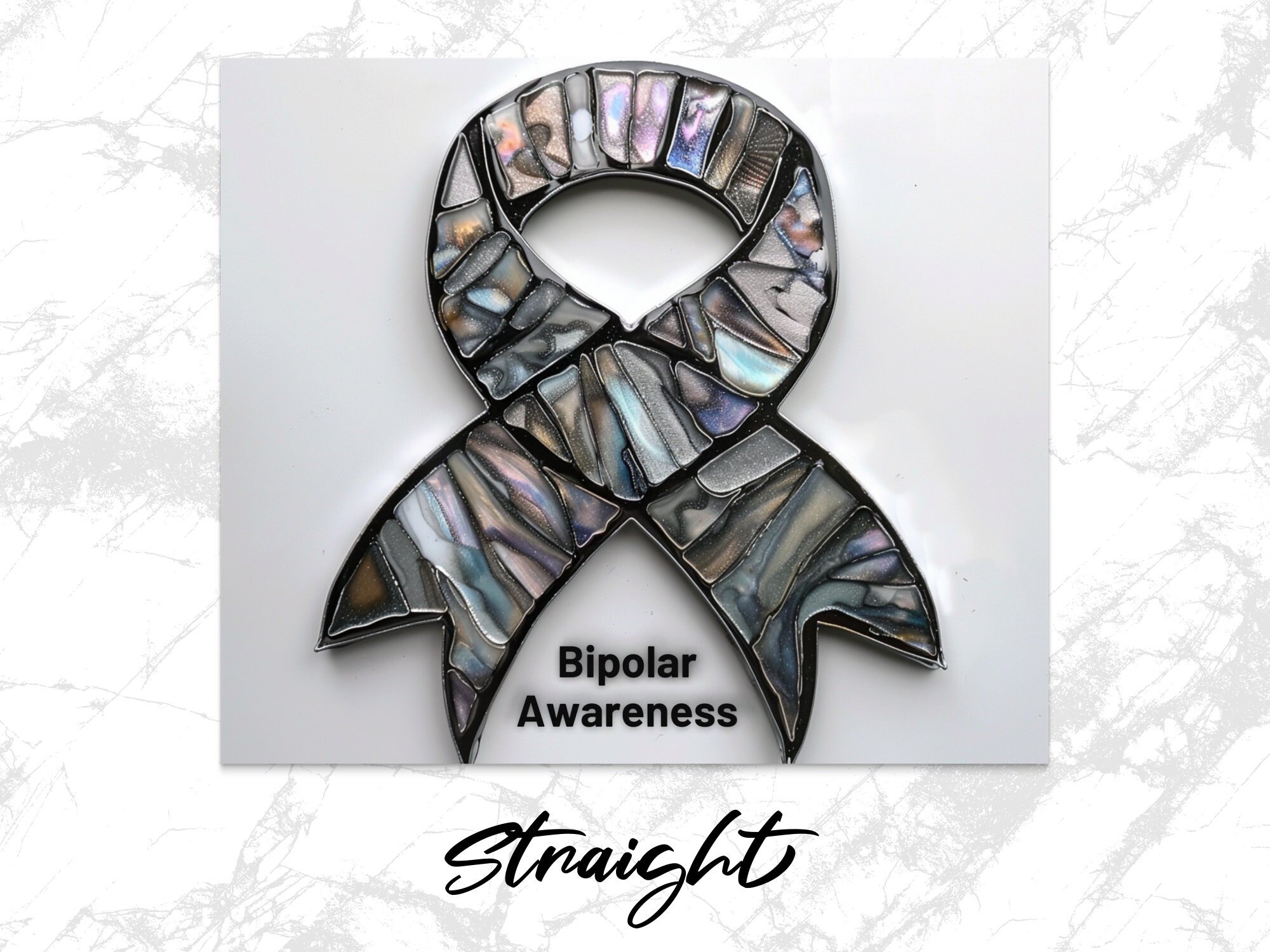 Bipolar Awareness Ribbon Digital PNG, Mental Health Support Tumbler ...