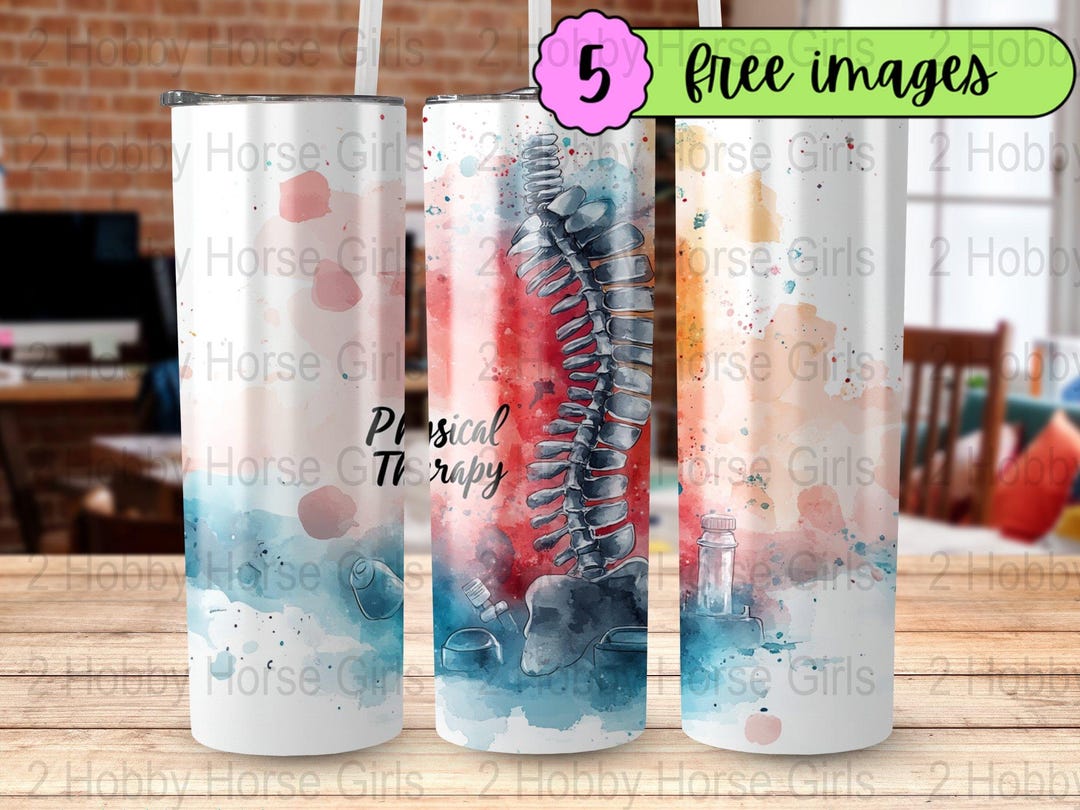 Physical Therapy Tumbler Wrap: Spine Watercolor Design (digital Design ...
