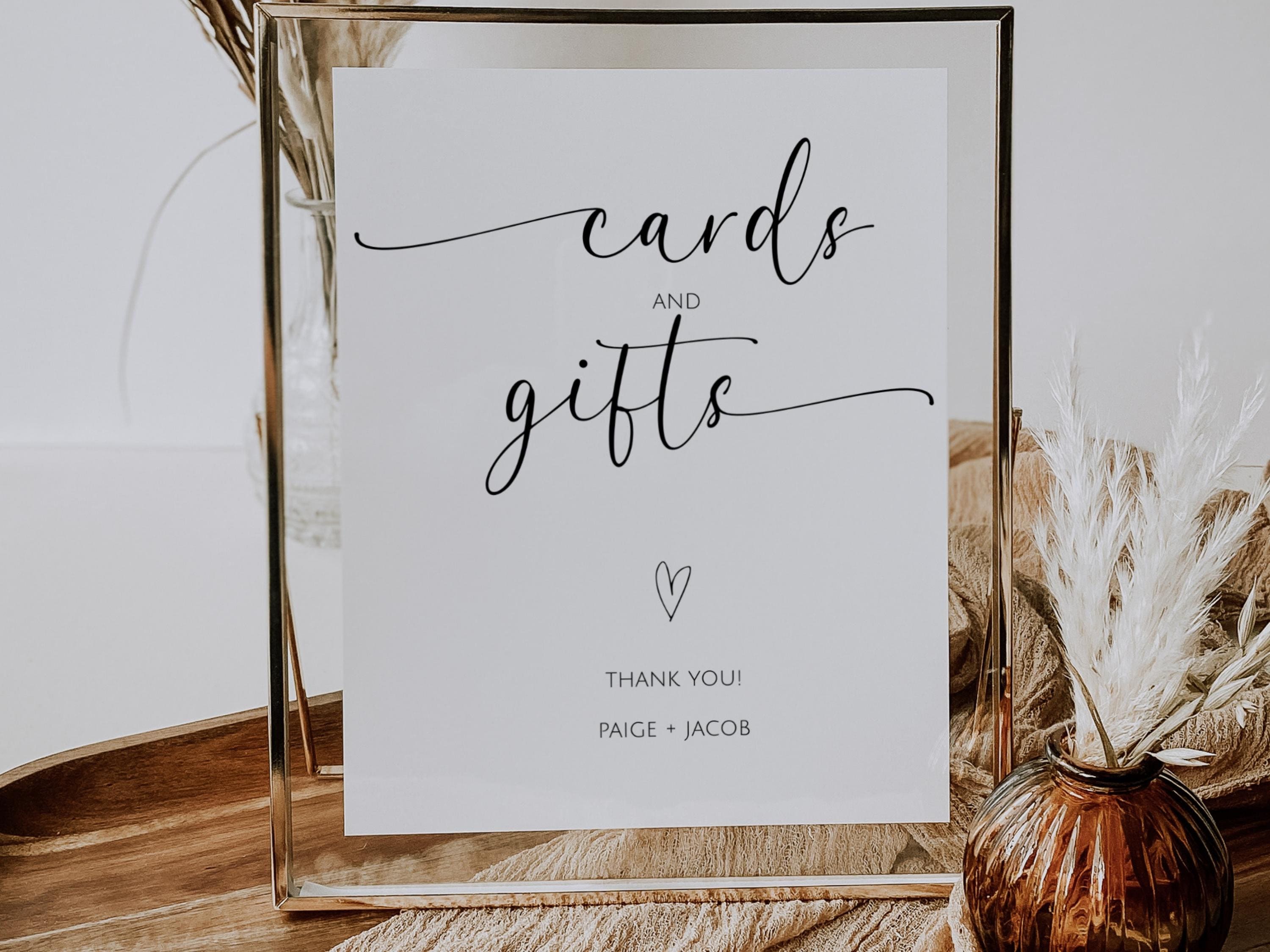 Minimal Cards & Gifts Table Sign Template Instant Download Wedding ...