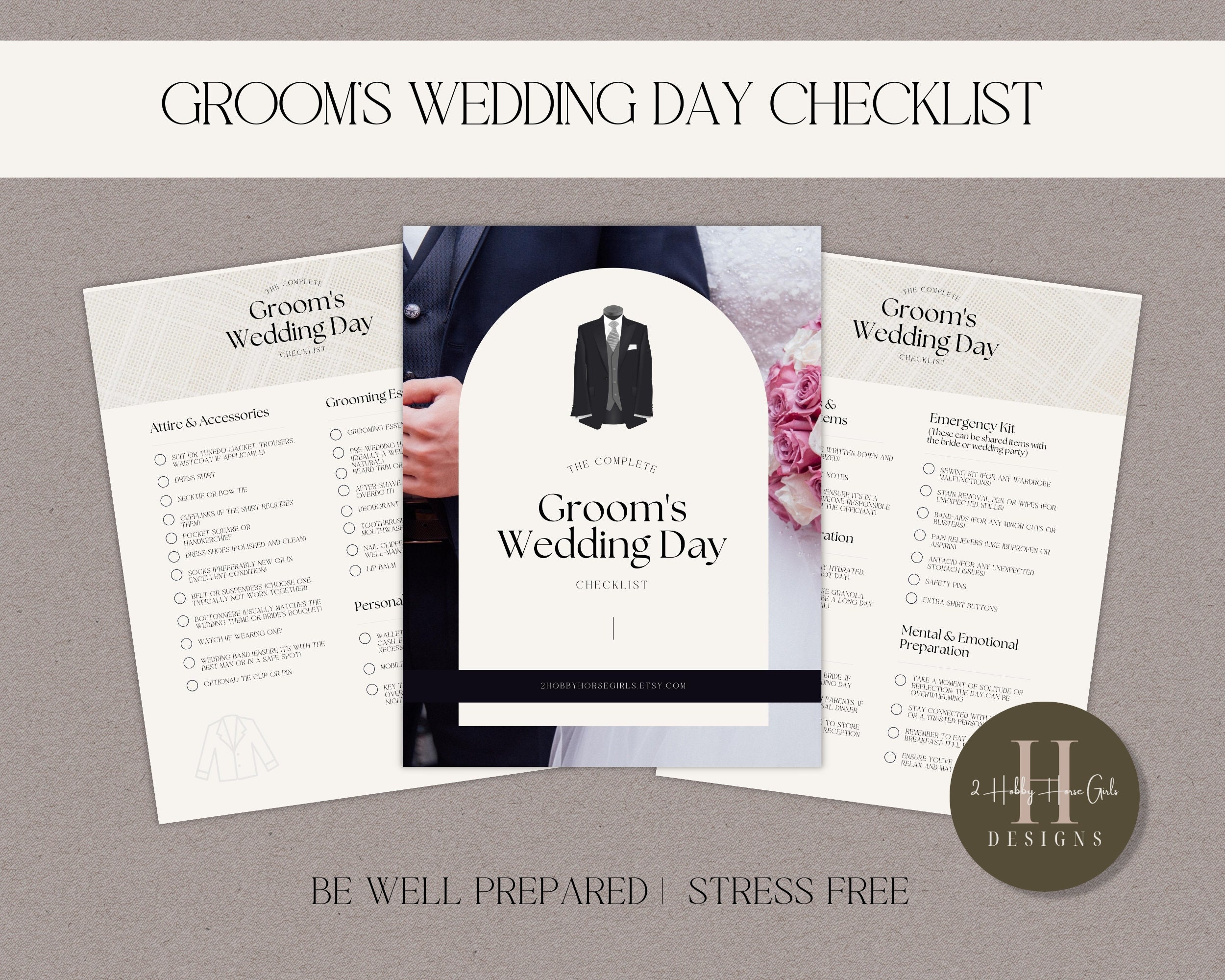 Groom Wedding Checklist Planning Checklist Digital Template Wedding ...