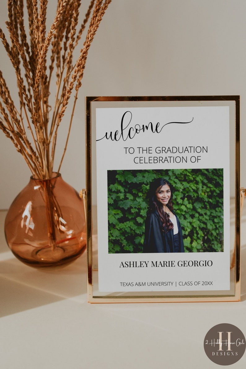 Graduation Welcome Sign Template Graduate Decorations - Etsy