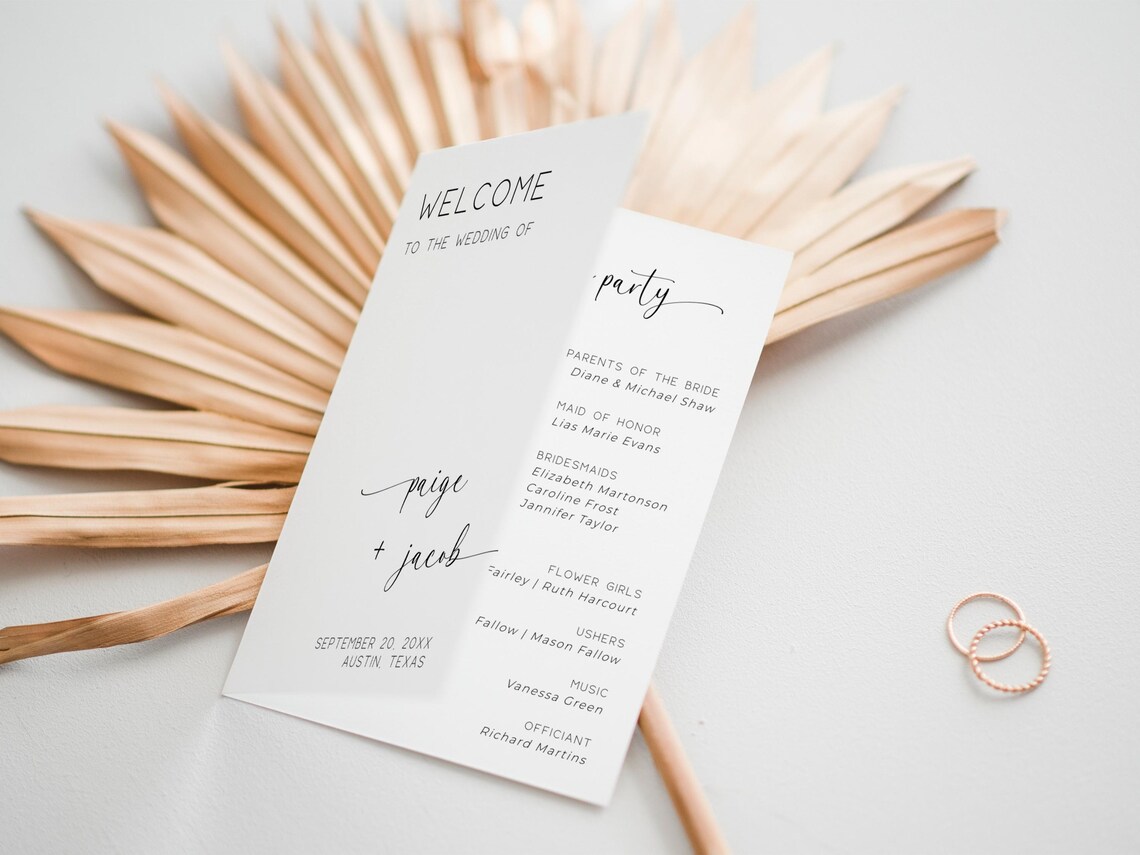 Catholic Wedding Program Booklet Church Program Modern - Etsy