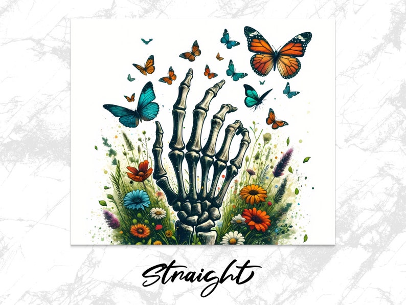 Skeletal Hand With Butterflies Art Print, Digital Download, Floral ...