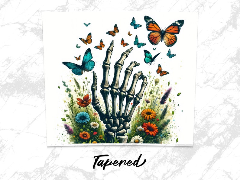 Skeletal Hand With Butterflies Art Print, Digital Download, Floral ...