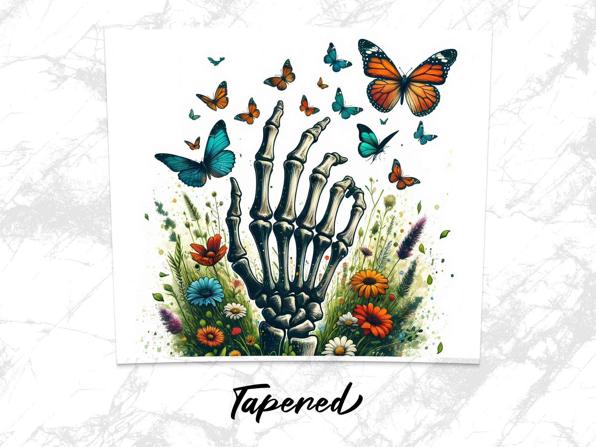 Skeletal Hand With Butterflies Art Print, Digital Download, Floral ...