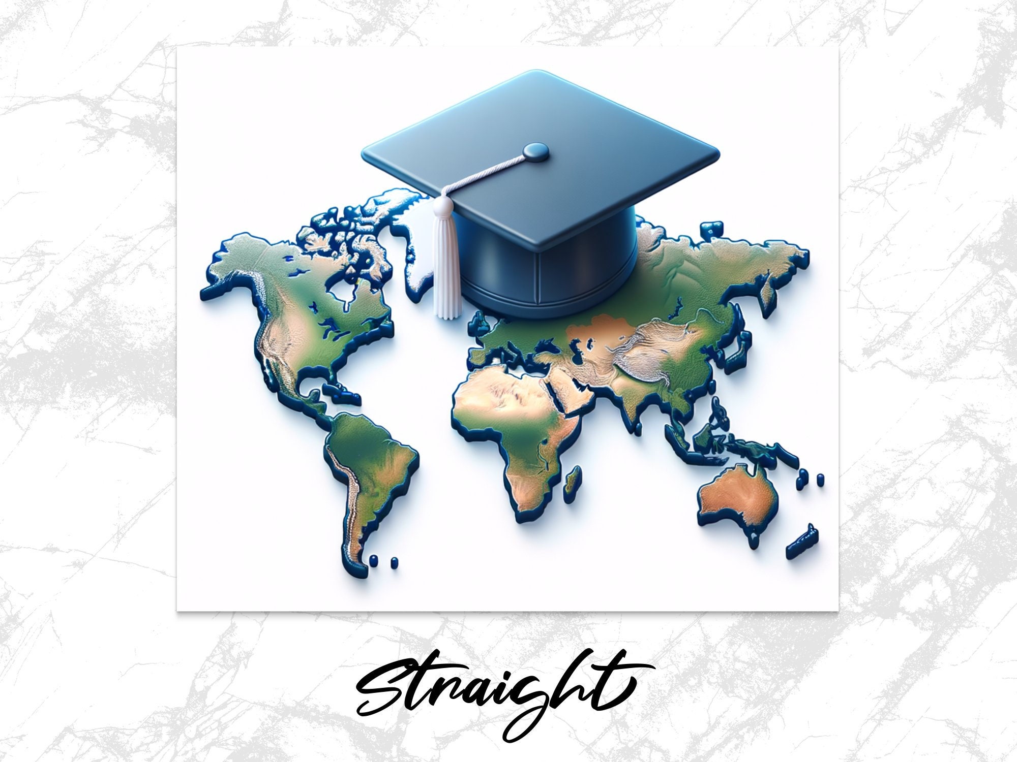 Graduation Cap World Map Tumbler Design, Digital File for Global ...