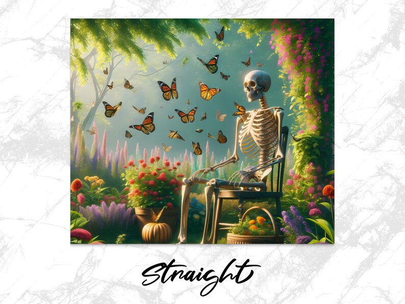 Mystical Skeleton in Enchanted Garden Digital Art, Fantasy Forest Scene ...