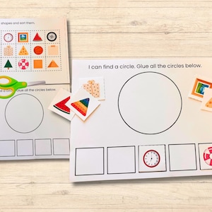 Shape Matching Activity for Toddlers, Cut and Glue Activities, Fine ...