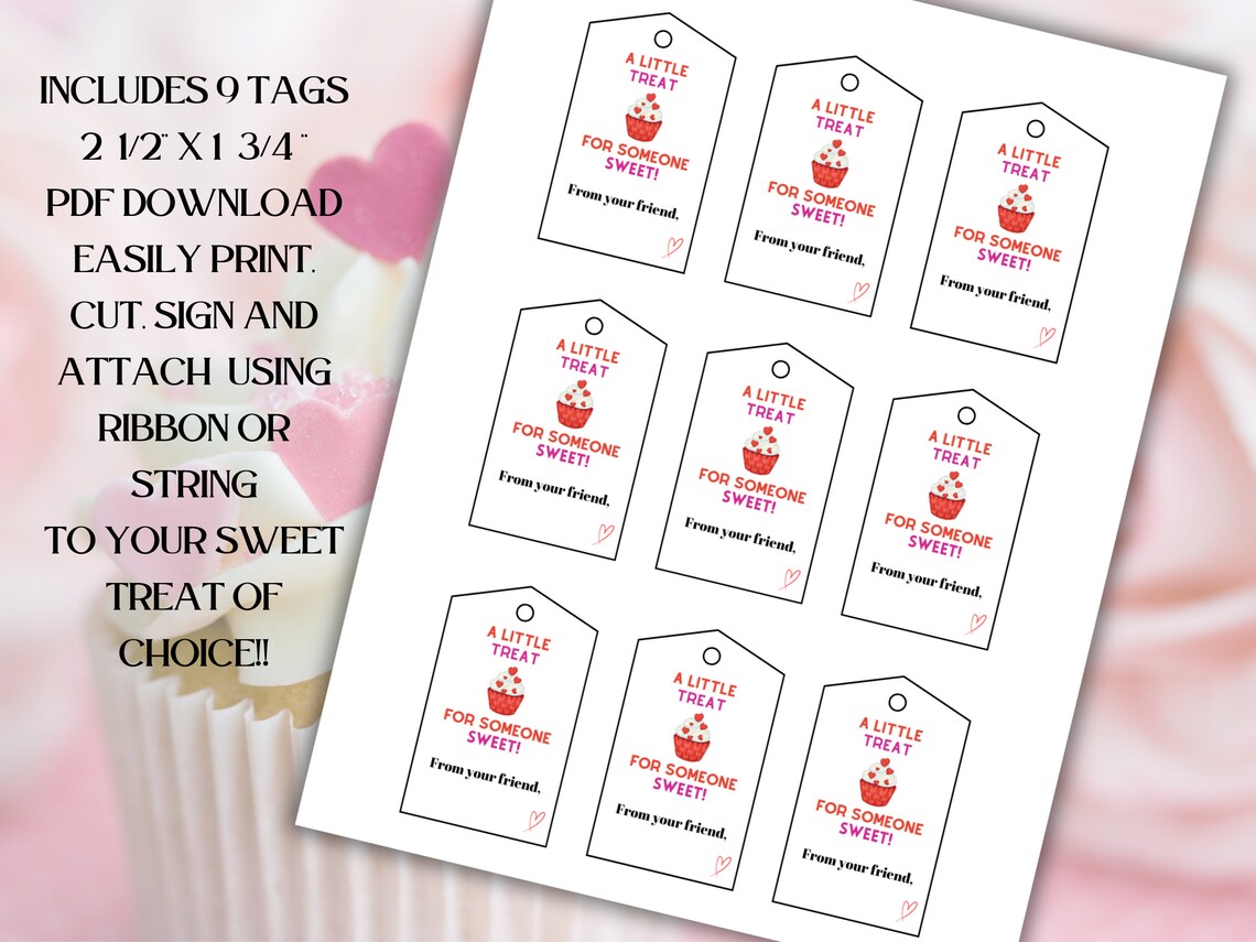 Valentines Day Printable Gift Tag | Sweet Treat Tag | Valentines Day ...