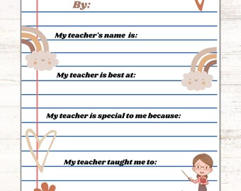 Teacher Appreciation Poem Printable End of Year Teacher Appreciation ...