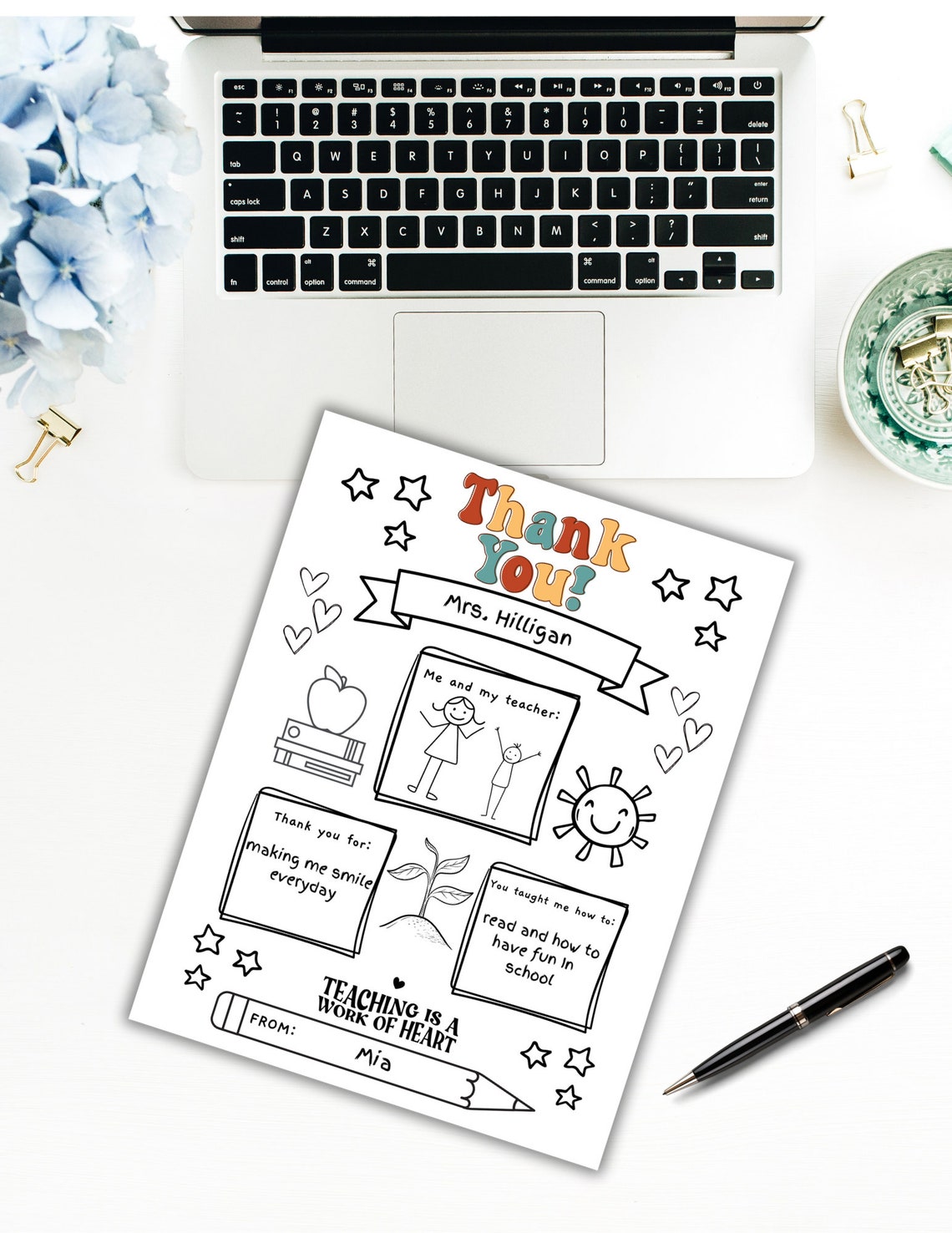 Teacher Appreciation Gift Printable - Thank You Letter for Teachers ...