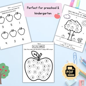 Apple Activities for Kids | Apple Activity Pack | Apple Worksheets ...