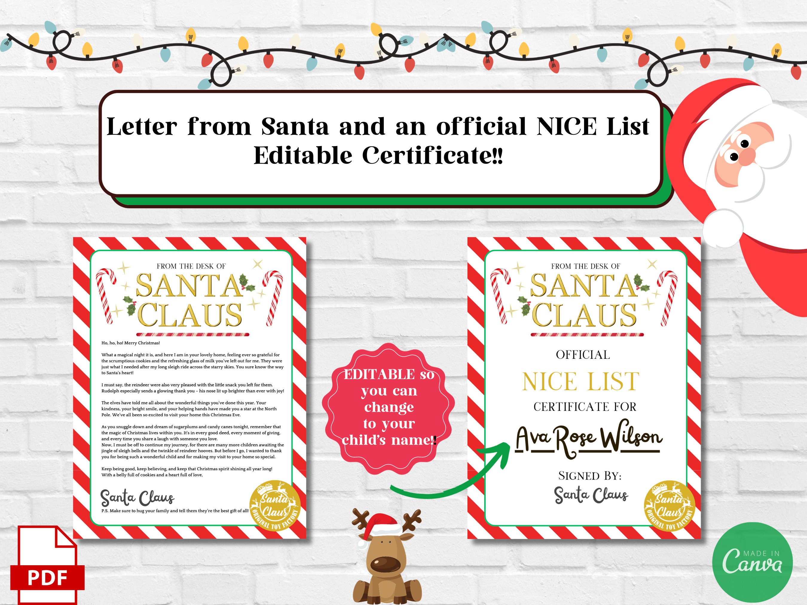 Letter From Santa | Editable Letter From Santa | Letter From Santa ...